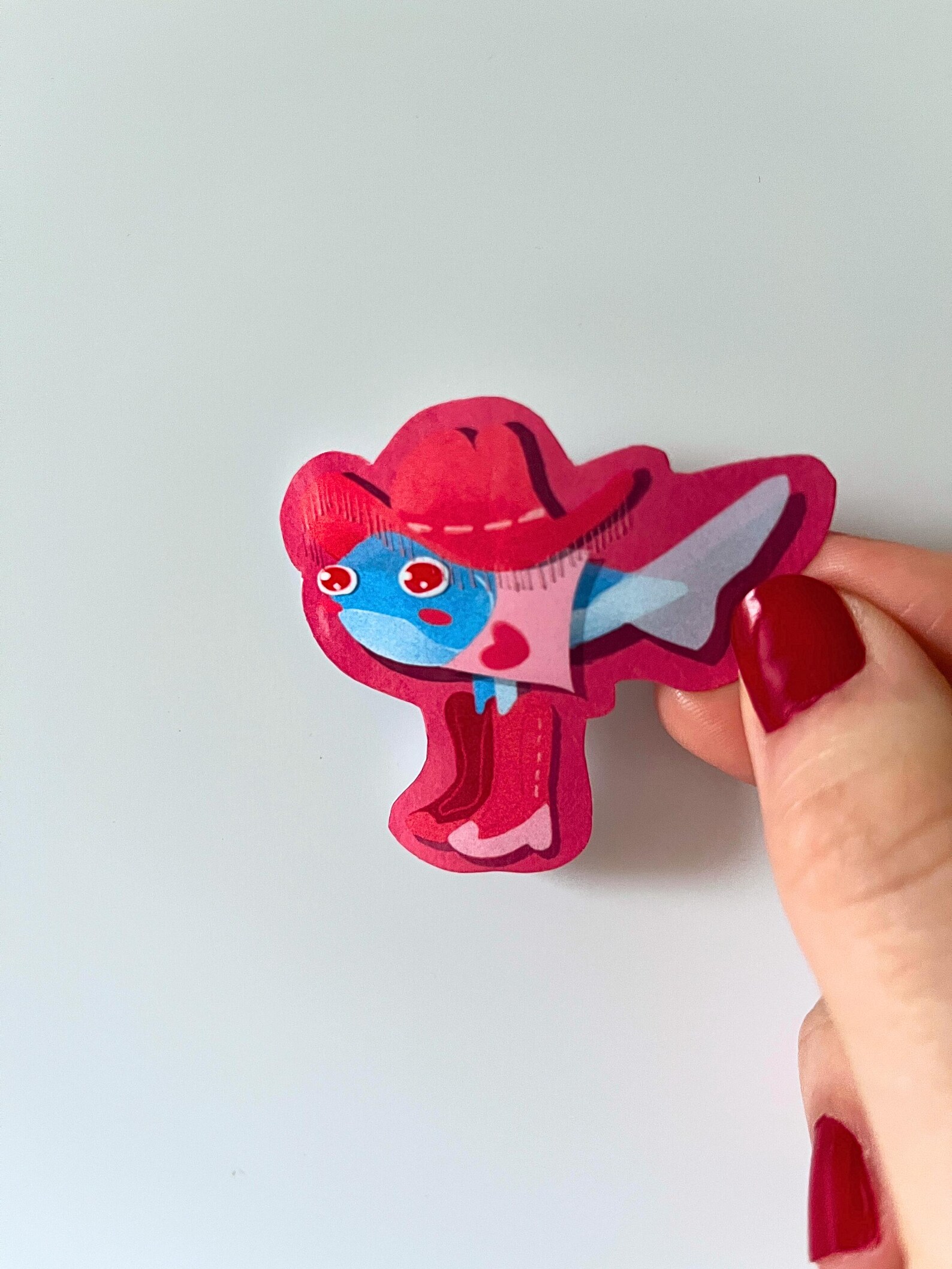 Cute Valentine Cowboy Fish Sticker - Etsy