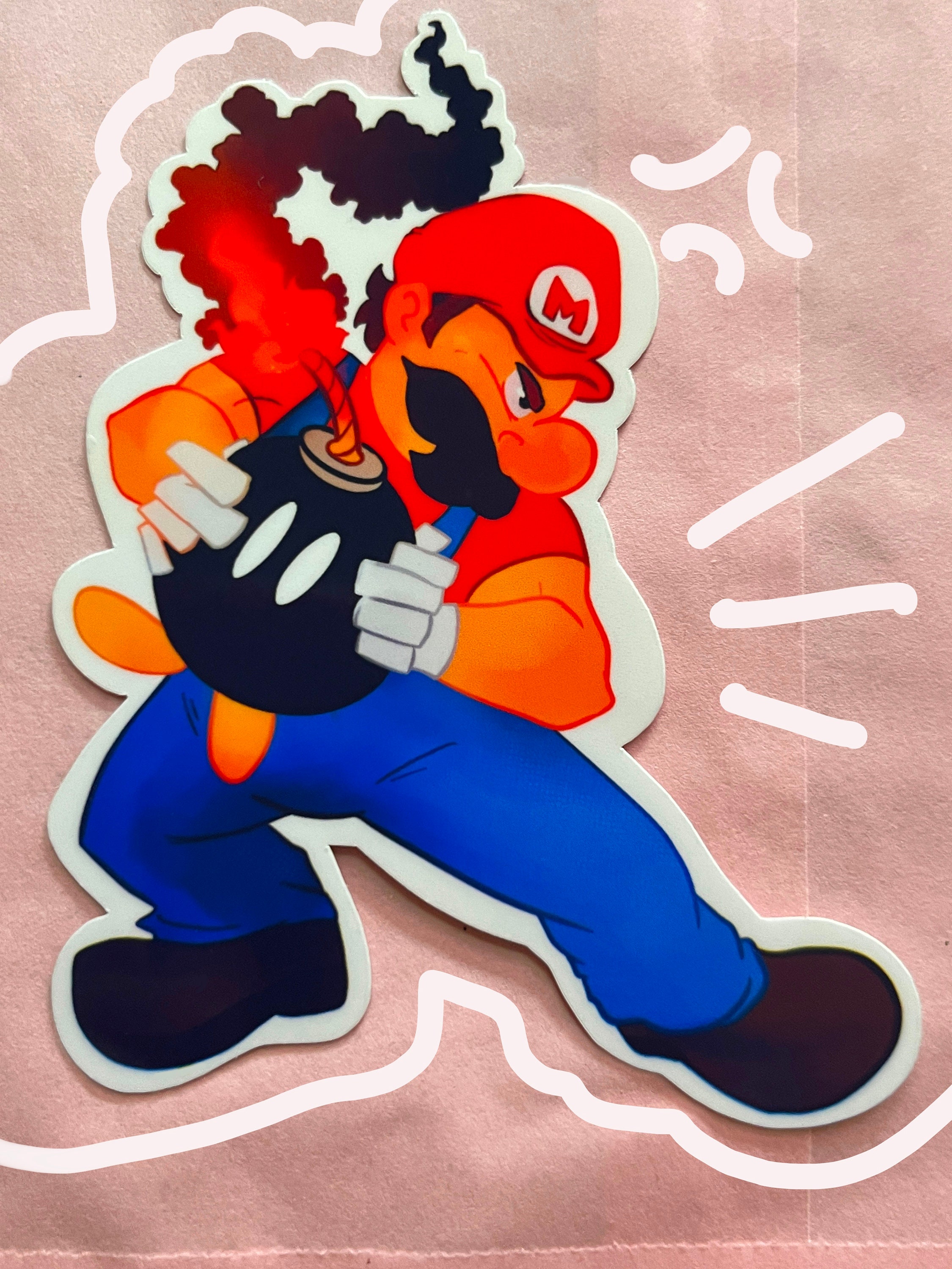 Super Mario Mario Sticker Pack Fanart Die Cut Stickers - Etsy