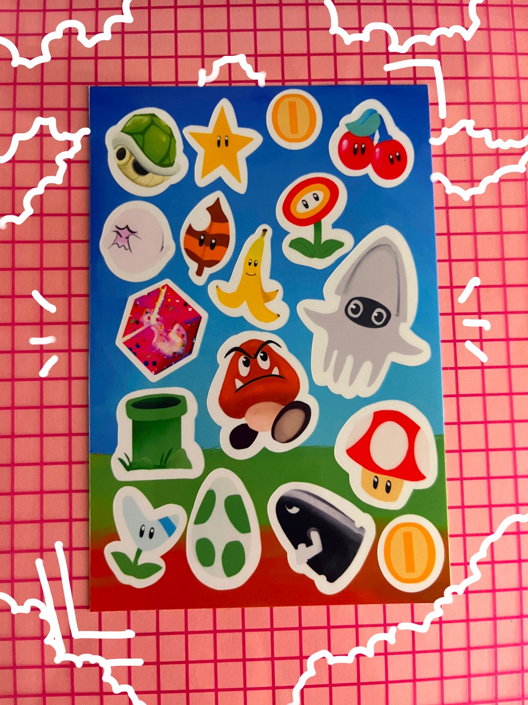 Super Mario Sticker Sheet - Etsy