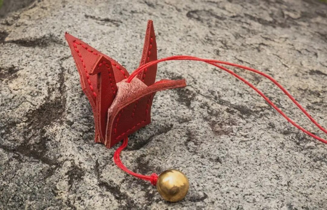 Leather Crane Origami Pattern | Bag Charm Template | PDF Digital ...