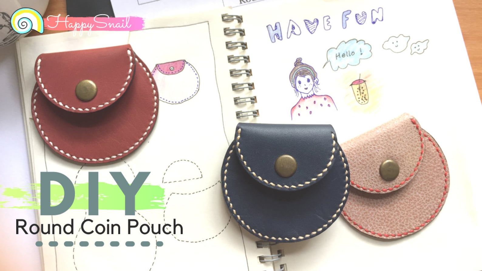 PATTERN for Leather Coin Purse Template for Small Round Shaped Coin ...