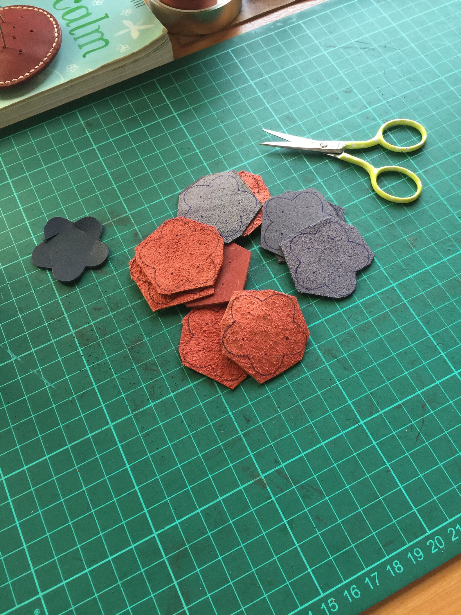 Leather Flower Ball Ornament Pattern | Bag Charm Template | PDF Digital ...