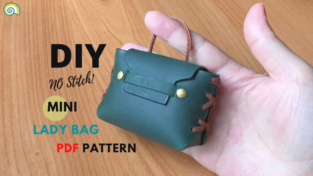 No Stitch Leather Lady Bag Pattern | Mini Bag Template | PDF Digital ...