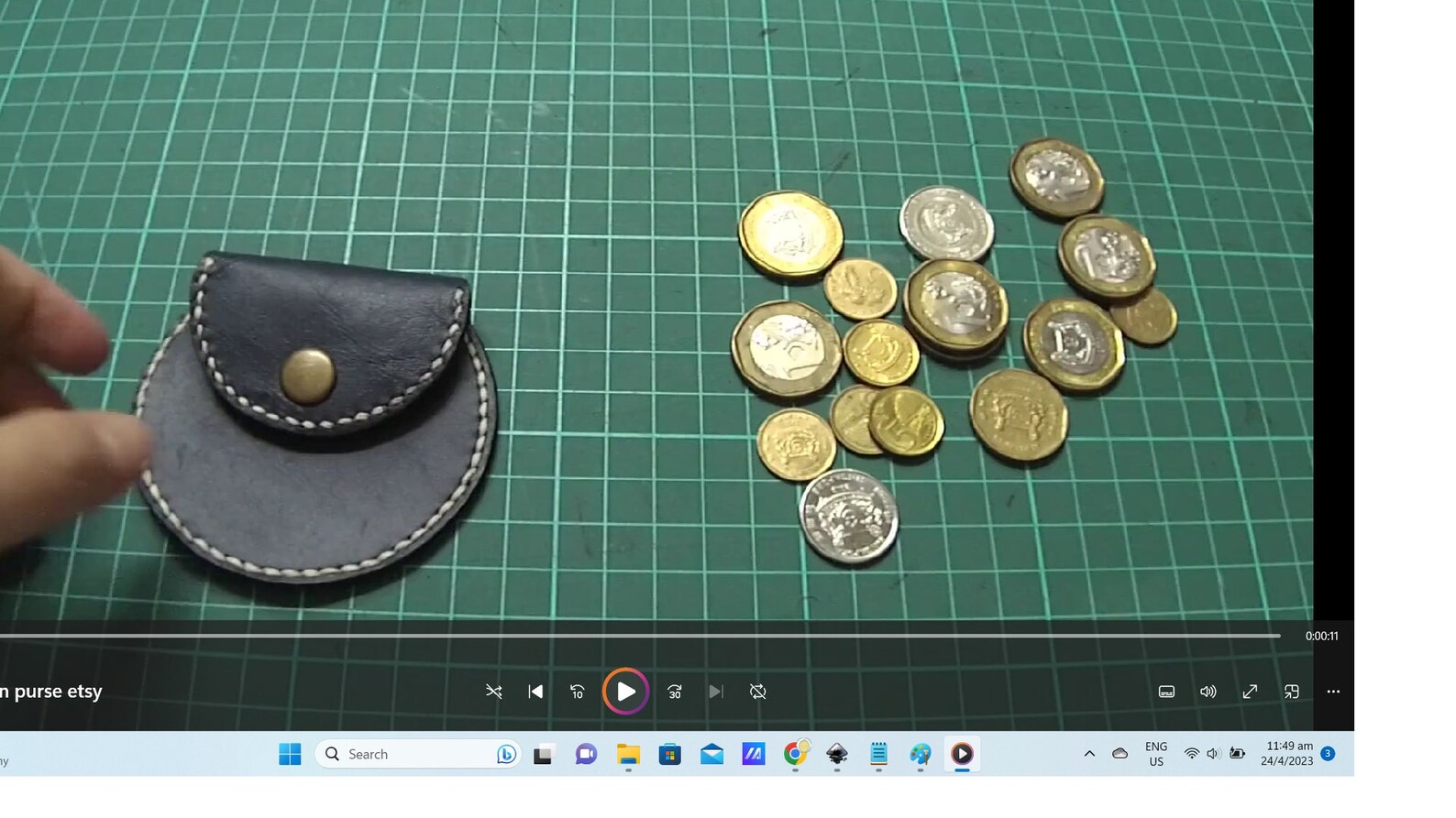 Round Leather Coin Pouch Pattern | Small Bag Template | PDF Digital ...