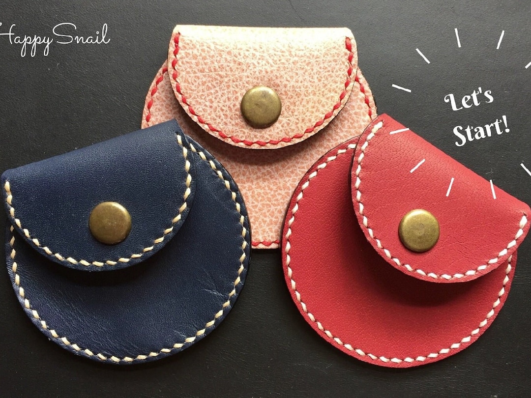 PATTERN for Leather Coin Purse Template for Small Round Shaped Coin ...