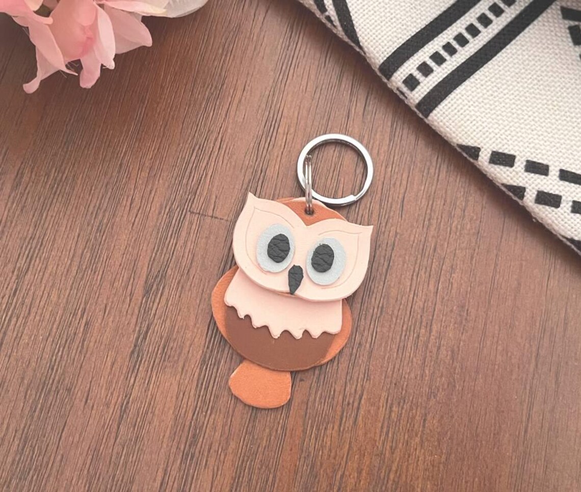 Leather Owl & Dog Keychain Pattern | Key Fob Template | PDF SVG DXF ...