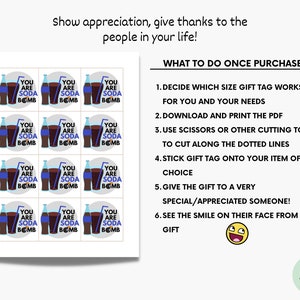 PRINTABLE You Are Soda Bomb Soda Gift Tags Co-worker Gift Simple Thank ...