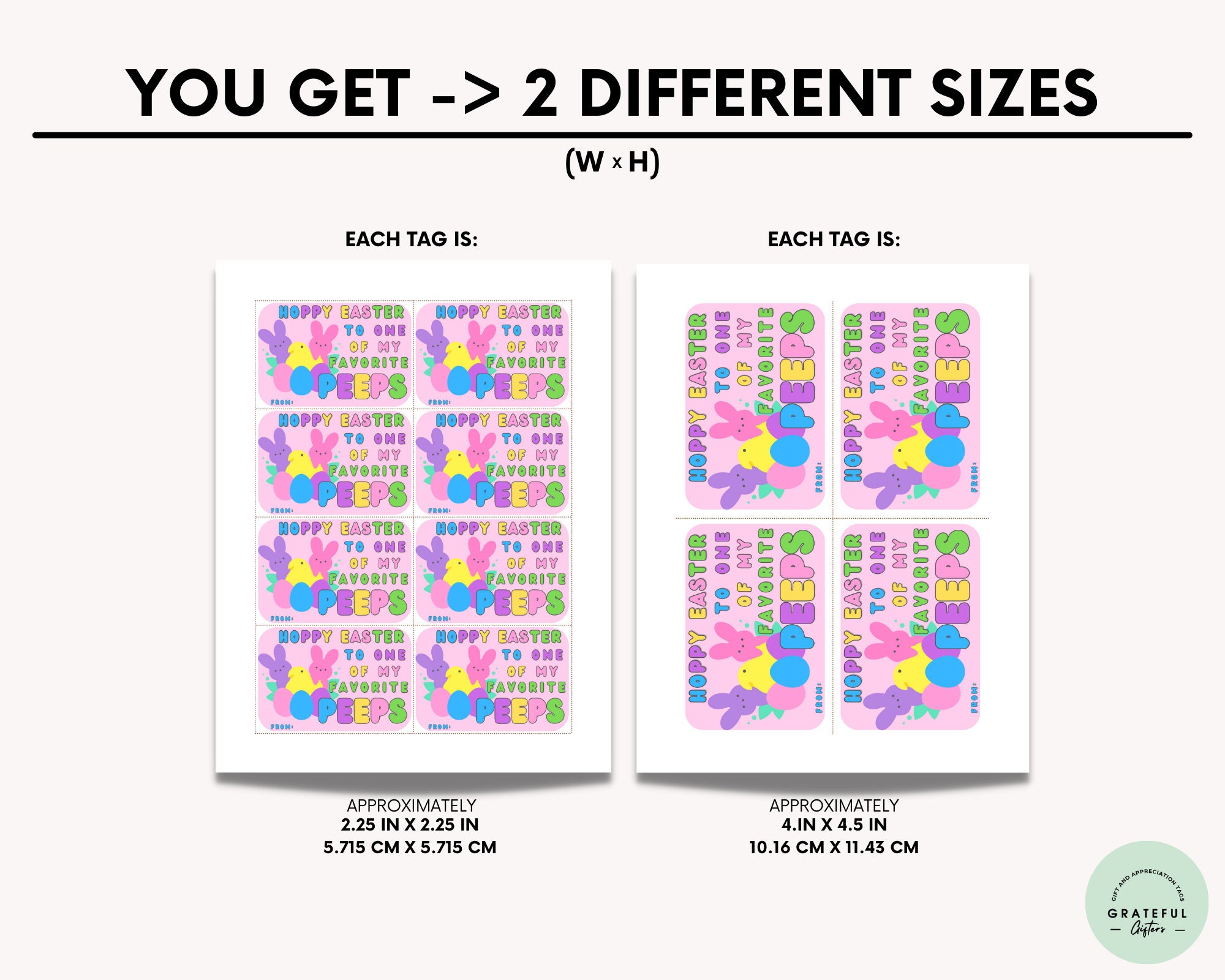 Easter Gift Tag, Hoppy Easter to One of My Favorite Peeps, Easter Gift ...