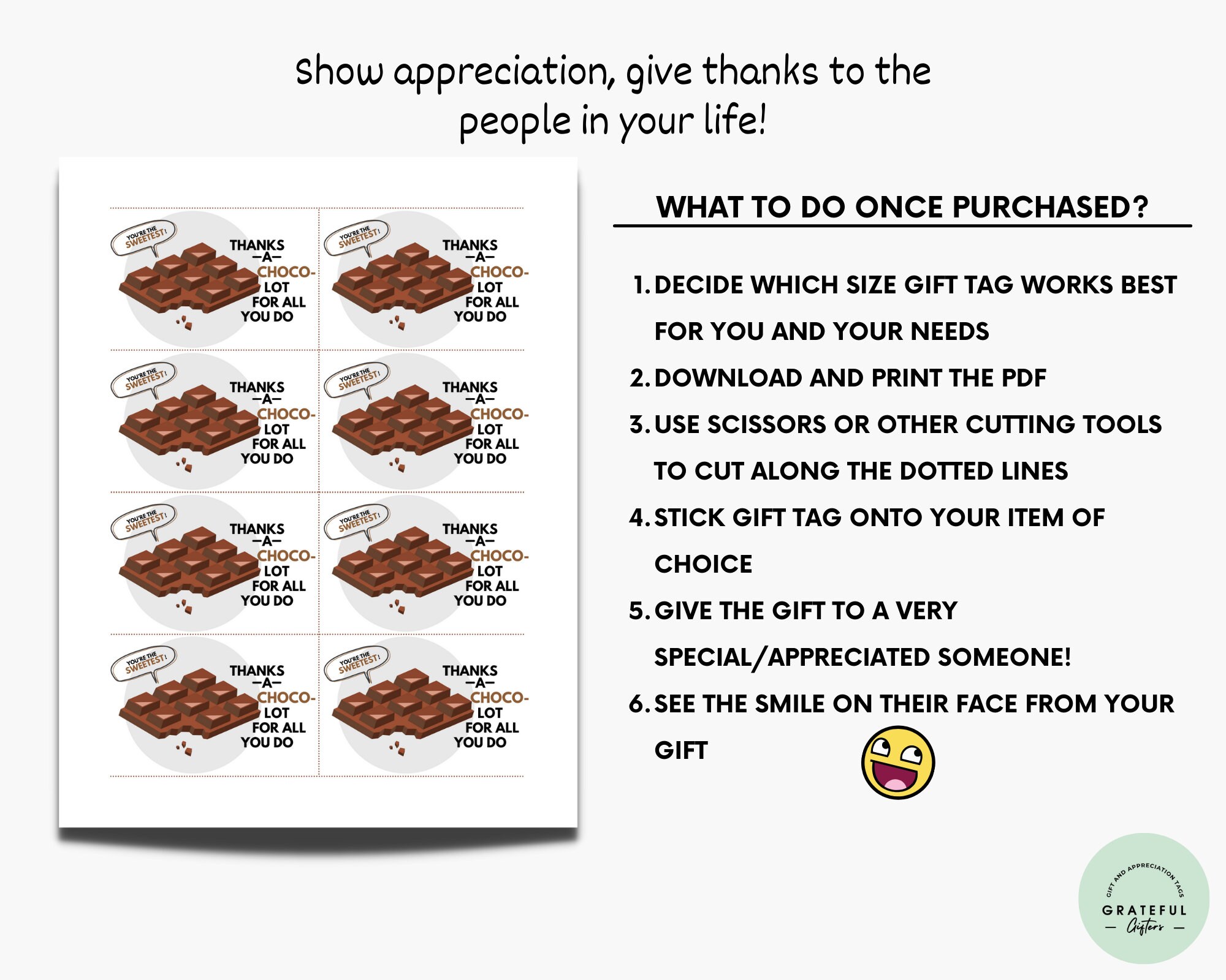 Thanks A Chocolot for All You Do Chocolate Thank You Gift Tags ...