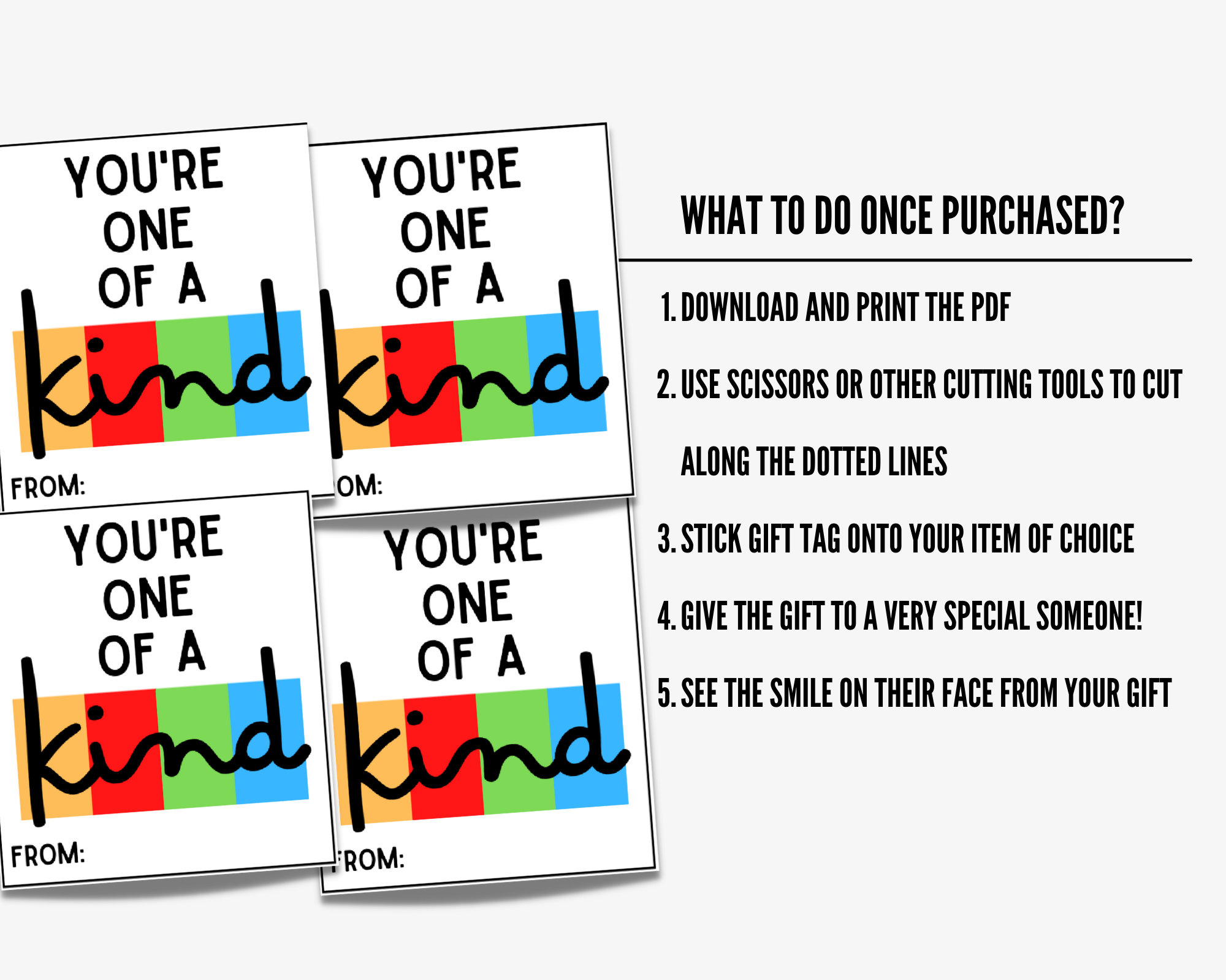 PRINTABLE You're One of A Kind - Thank You Gift Tags | Teacher ...
