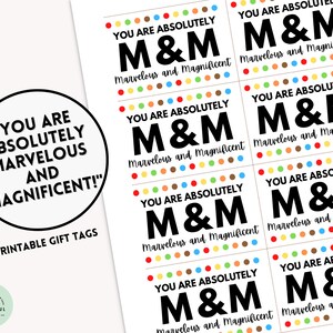 PRINTABLE You Are Absolutely Marvelous and Magnificent!, Candy Gift ...