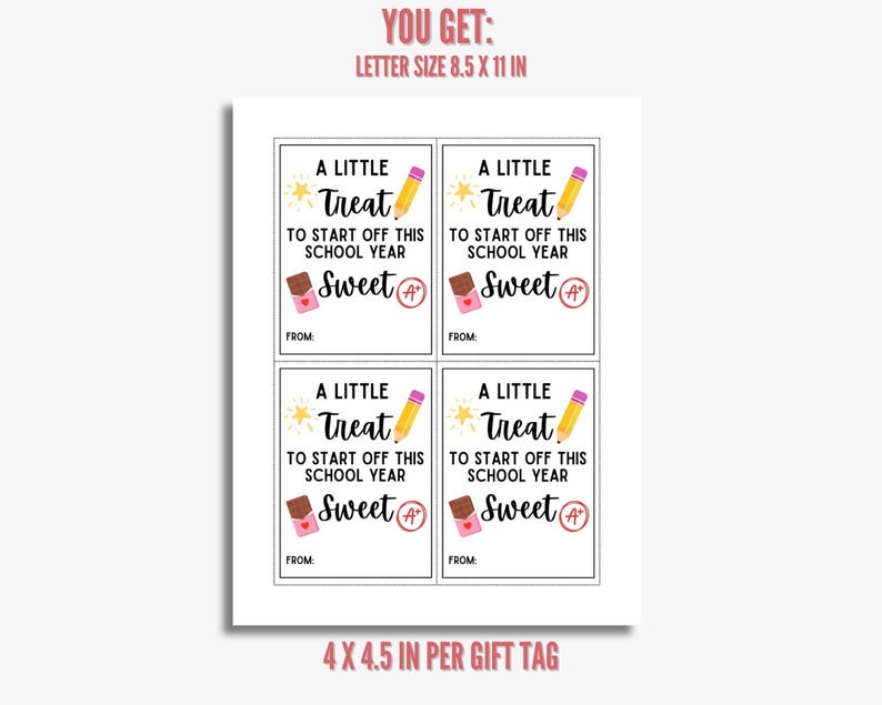 A Little Treat to Start off This School Year Sweet Gift Tags for ...