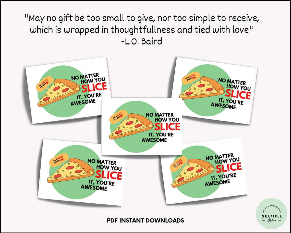 No Matter How You Slice It You're Awesome Gift Tags | Etsy