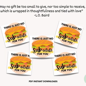 There is Just No Sub-stitute for You Gift Tag Teacher Staff Employee ...