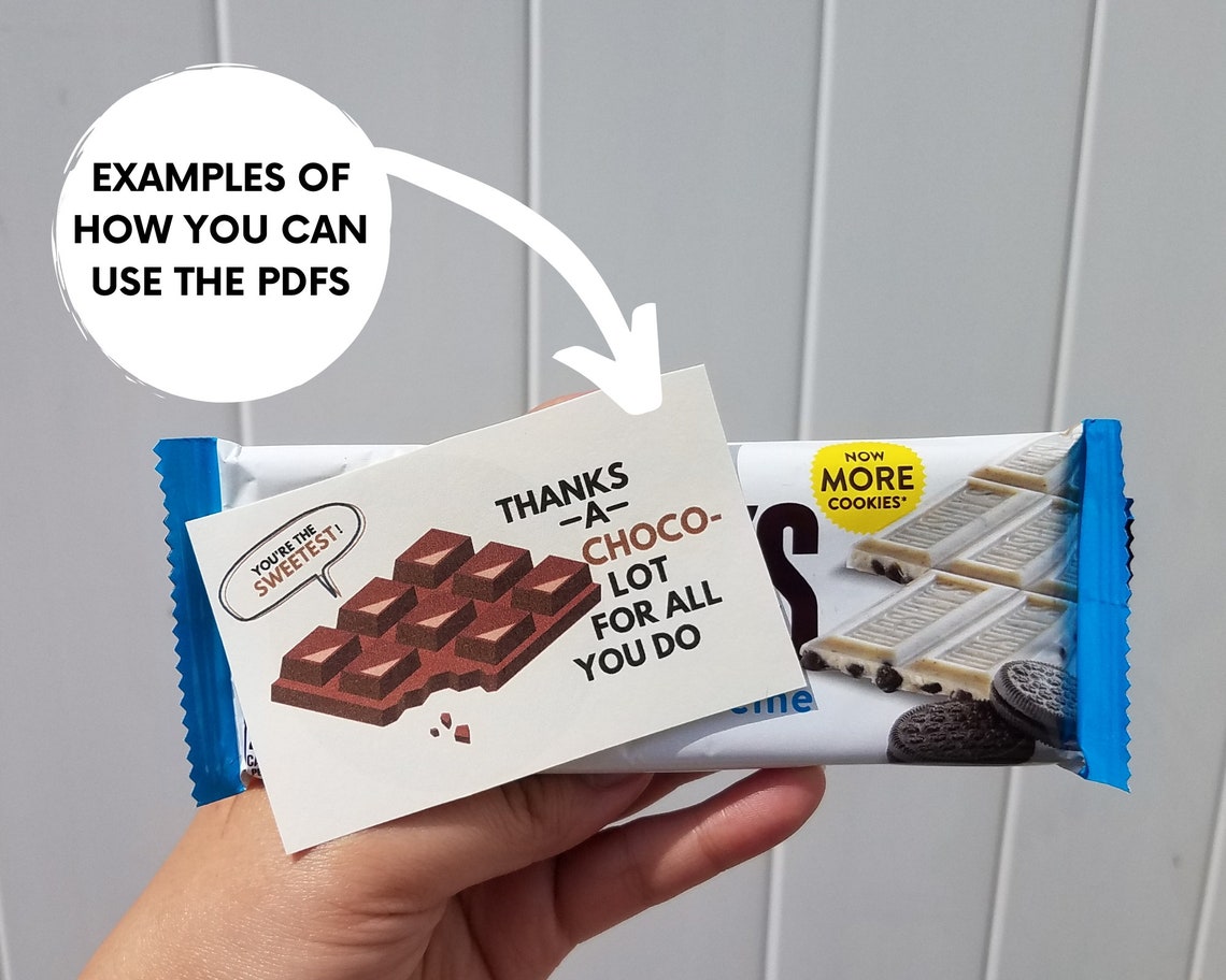 Thanks A Chocolot for All You Do Chocolate Thank You Gift Tags ...