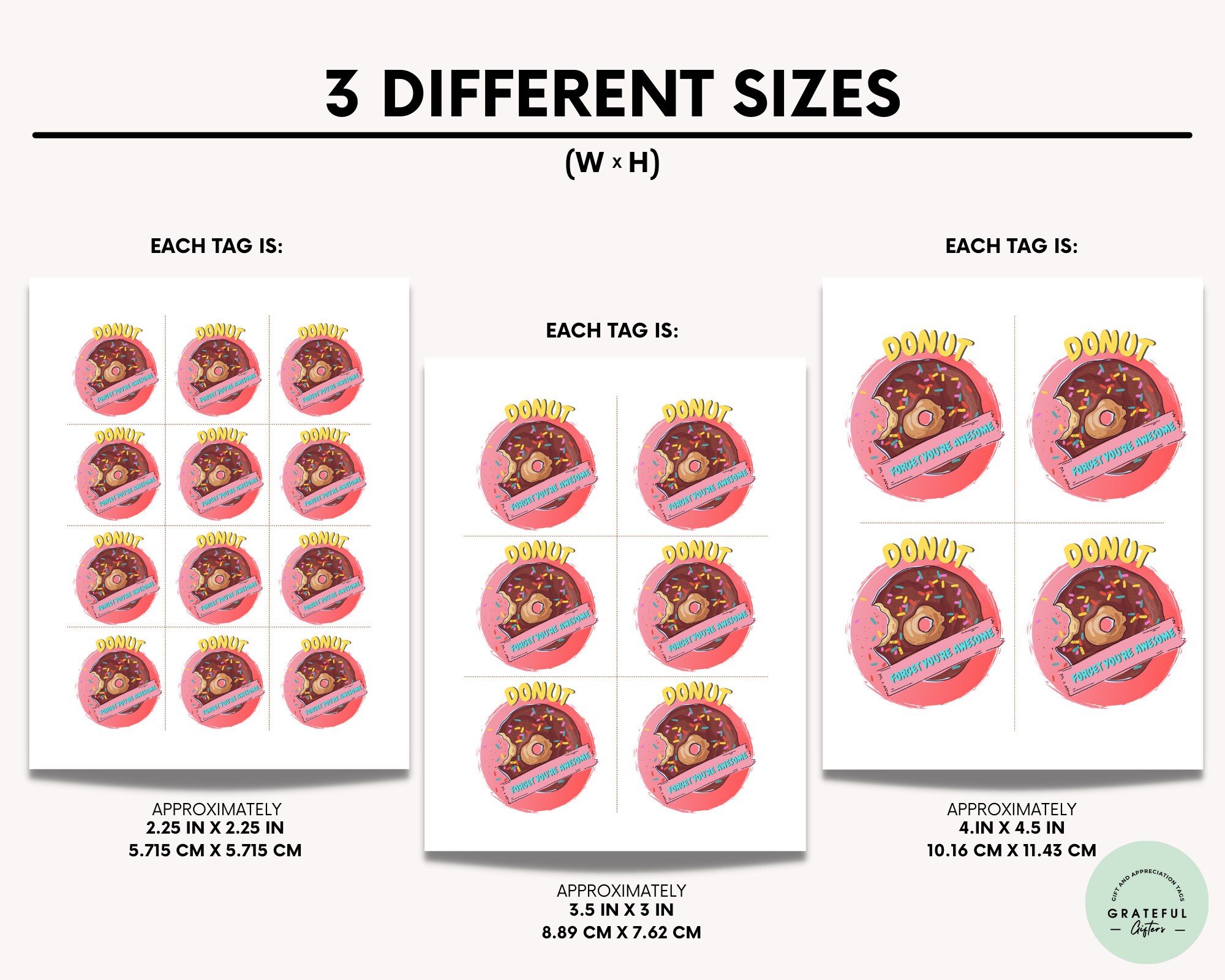 Donut Forget You're Awesome Thank You Tags Donut Appreciation Gift ...