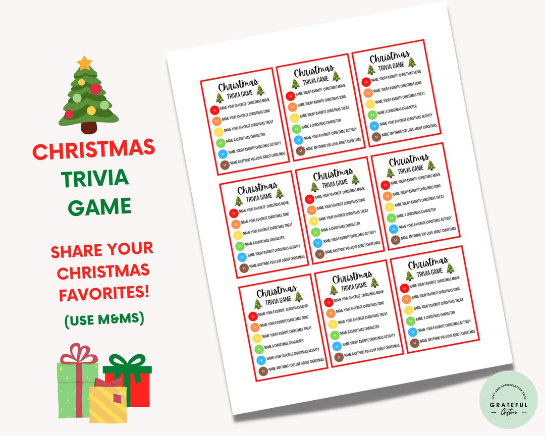 Christmas Favorites Trivia Game Christmas Party Game Icebreaker Game ...