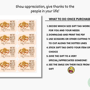 PRINTABLE We're Nuts About You! Nuts Gift Tags, Peanuts, Staff ...