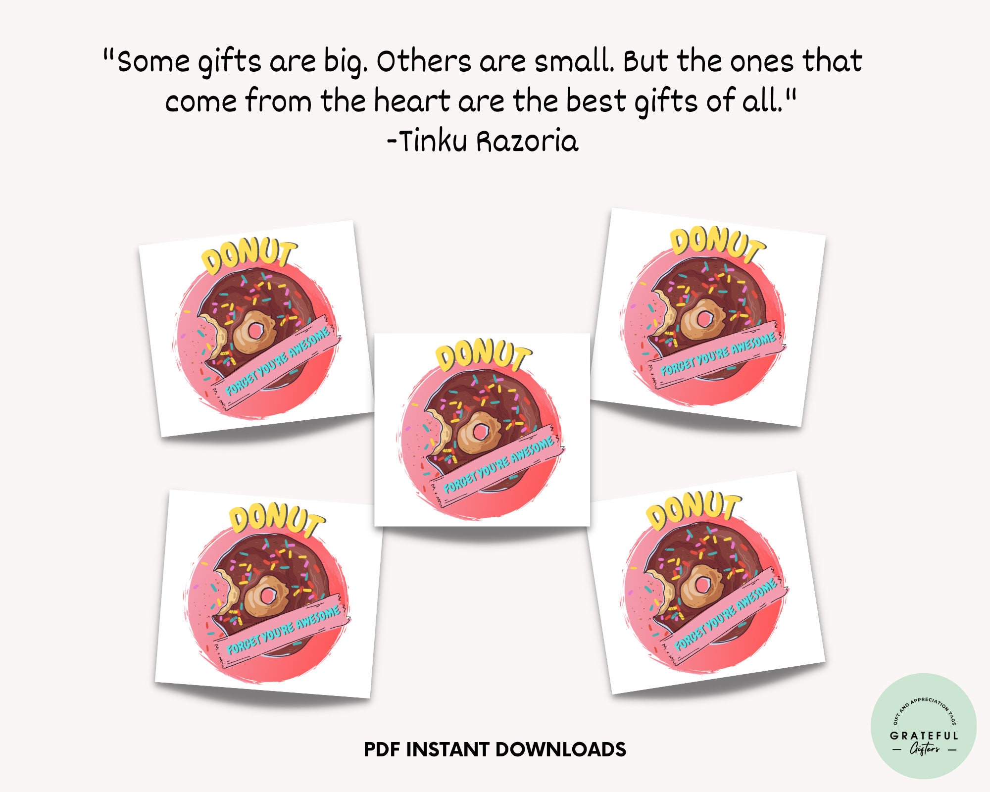 Donut Forget You're Awesome Thank You Tags Donut Appreciation Gift ...