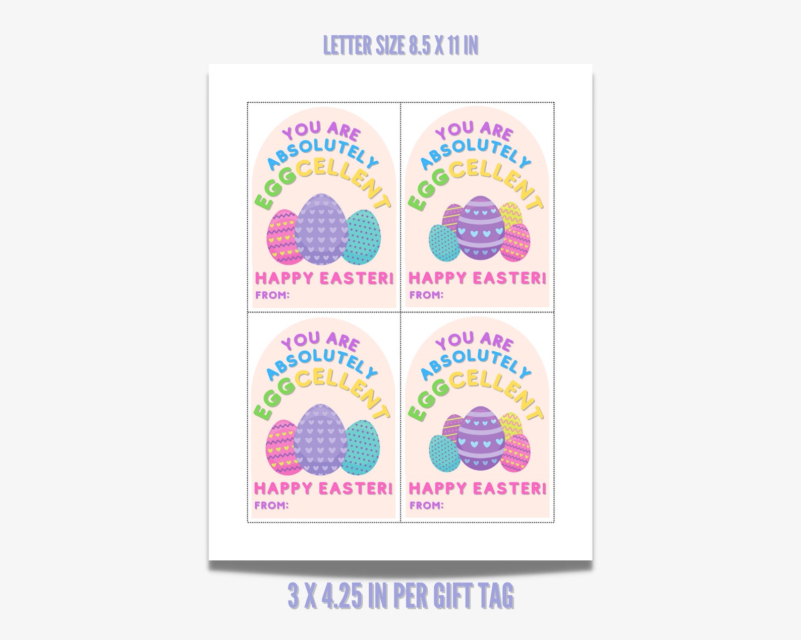 PRINTABLE You Are Absolutely Eggcellent Easter Egg Tags Easter Tags ...