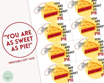 Sweet as Pie Thank You Tags - Etsy