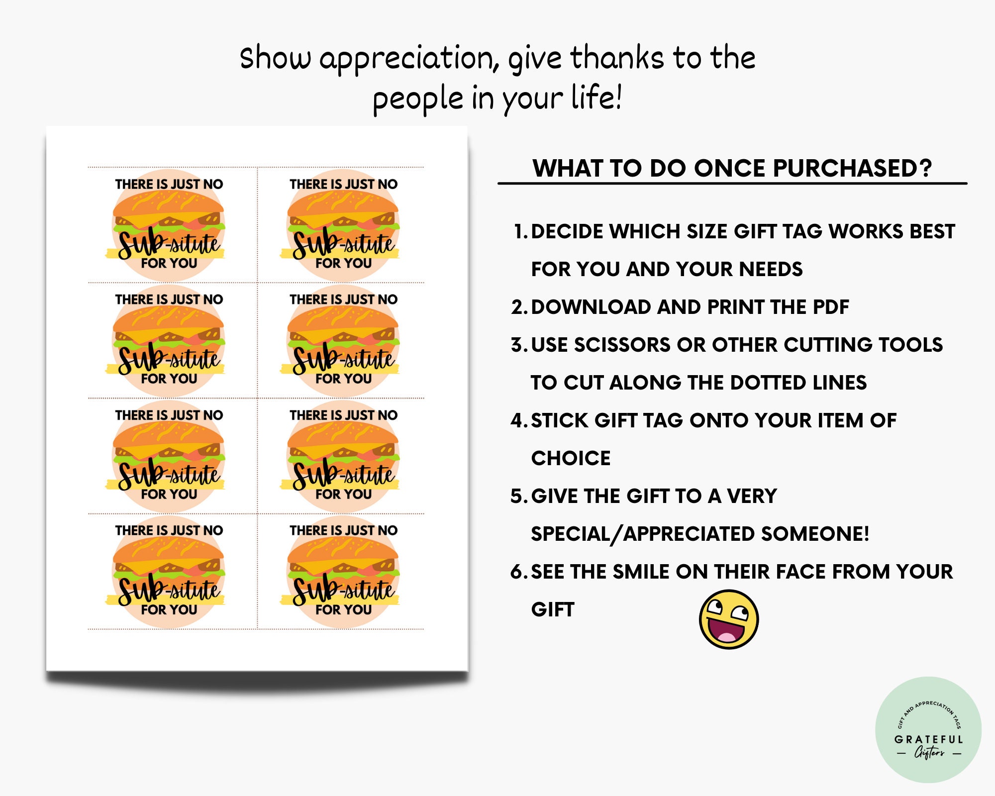 There is Just No Sub-stitute for You Gift Tag Teacher Staff Employee ...