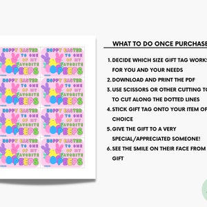 Easter Gift Tag, Hoppy Easter to One of My Favorite Peeps, Easter Gift ...