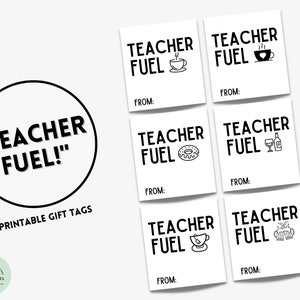 Teacher Fuel Gift Tags Appreciation for Teachers Gift Tag Teacher Gift ...