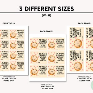 We Would Crumble Without You Cookie Gift Tags Chocolate Chip Cookies ...