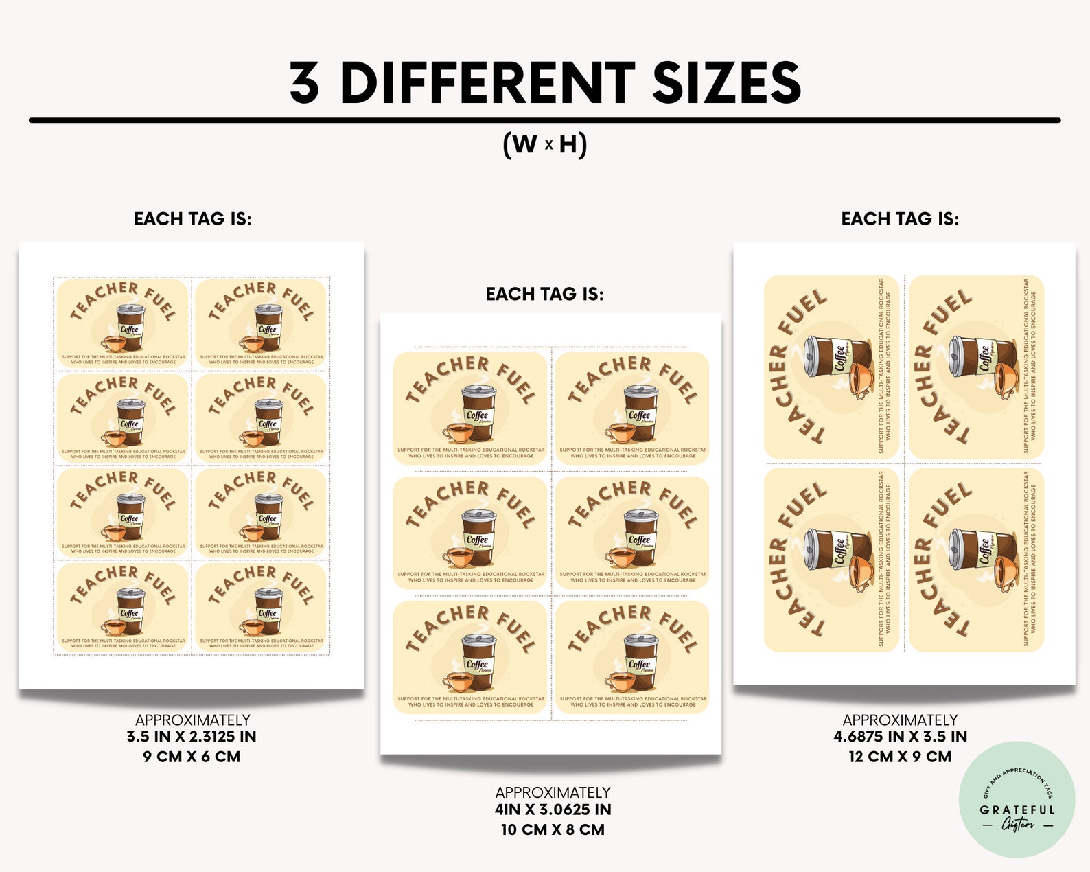 Teacher Fuel Printable Gift Tags Gifts for Teachers School Appreciation ...