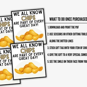 We All Know Chips Are Part of Every Great Day Gift Tags Potato Chips ...