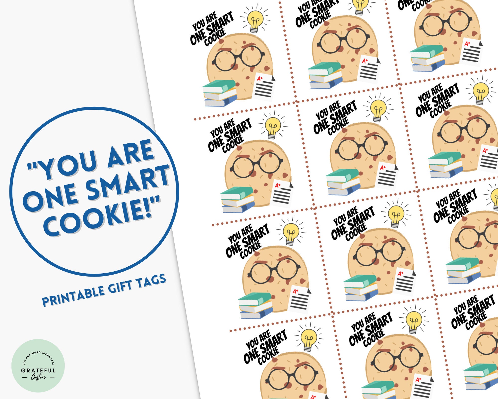 You Are One Smart Cookie Gift Tags for School Students Kids Printable ...