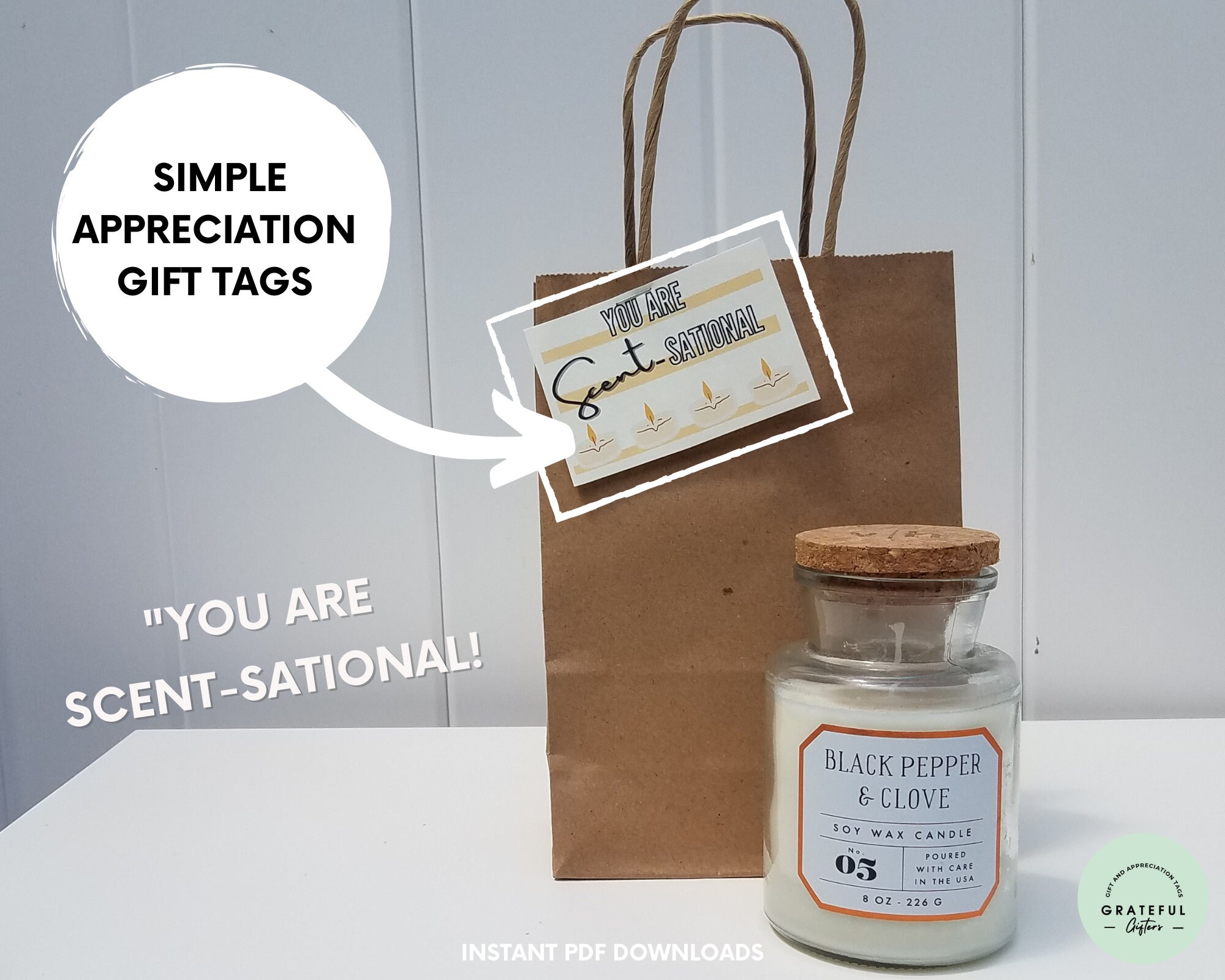 You Are Scent-sational Thank You Gift Tags Candle Gift Appreciation ...