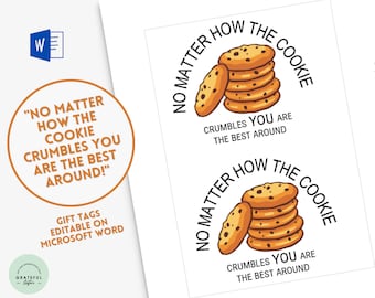 Thank You Gift Tags No Matter How the Cookie Crumbles You Are - Etsy