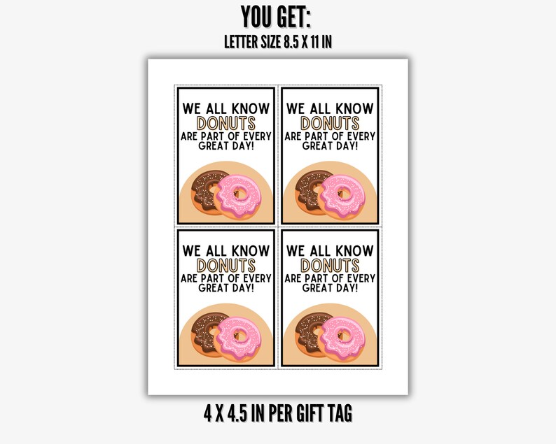 We All Know Donuts Are Part of Every Great Day, Gift Tags, Donut Tags ...