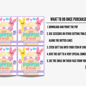 Just POPPIN' BY to Say Happy Easter Popcorn Tags Popcorn Gift Tags ...