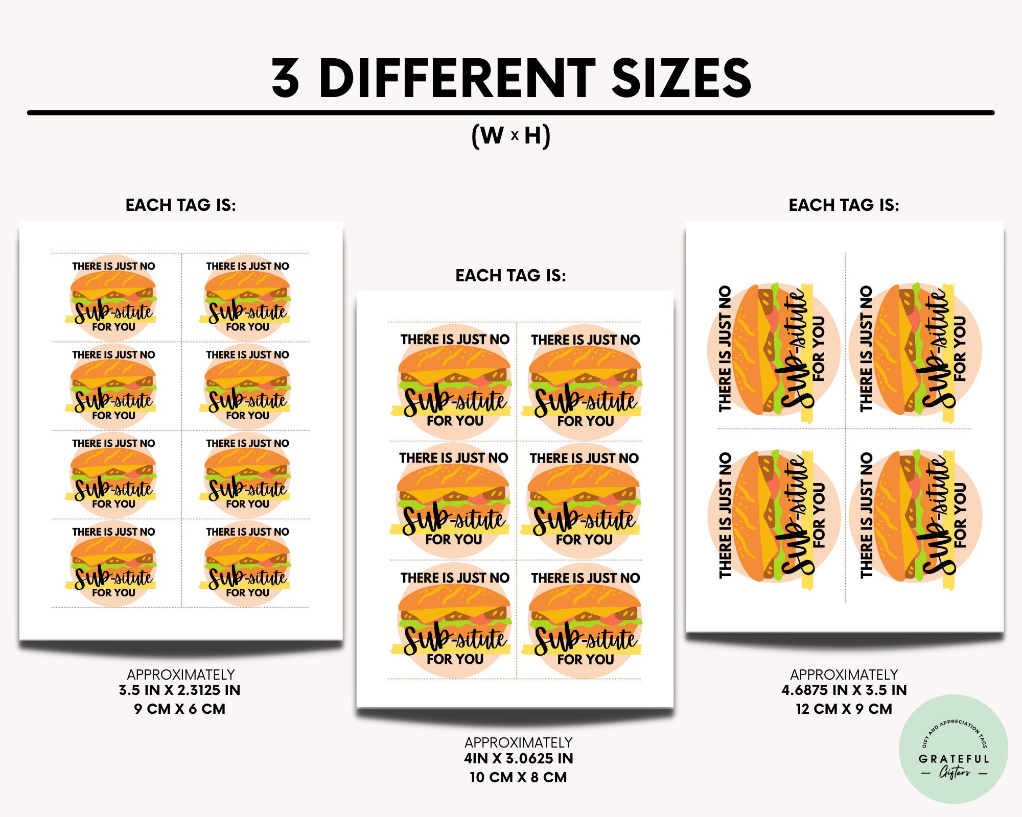 There is Just No Sub-stitute for You Gift Tag Teacher Staff Employee ...