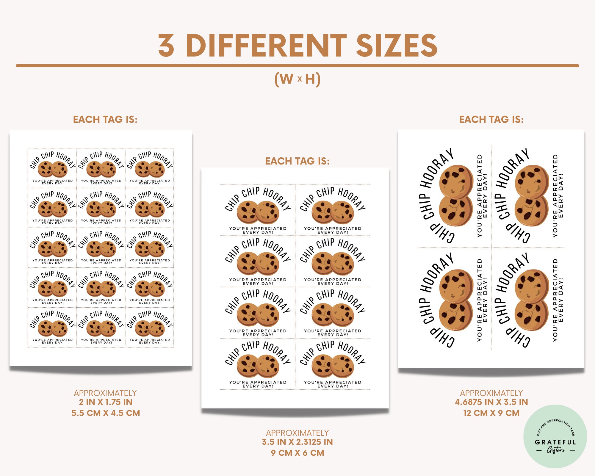 Chip Chip Hooray, You're Appreciated Every Day Gift Tags Appreciation ...