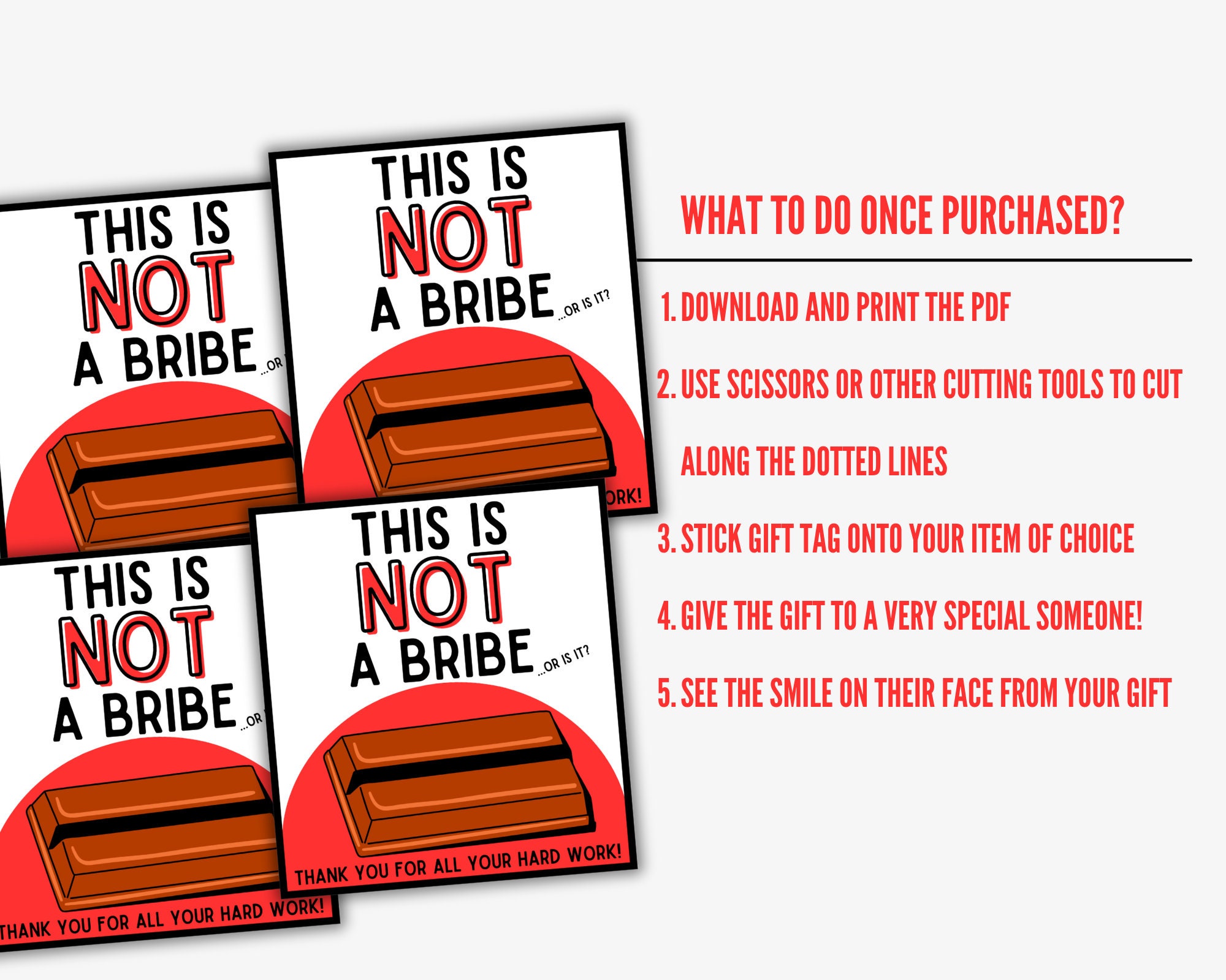 This is Not A Bribe Gift Tags Kit Kat Bar Gift Staff Appreciation ...