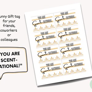 You Are Scent-sational Thank You Gift Tags Candle Gift Appreciation ...