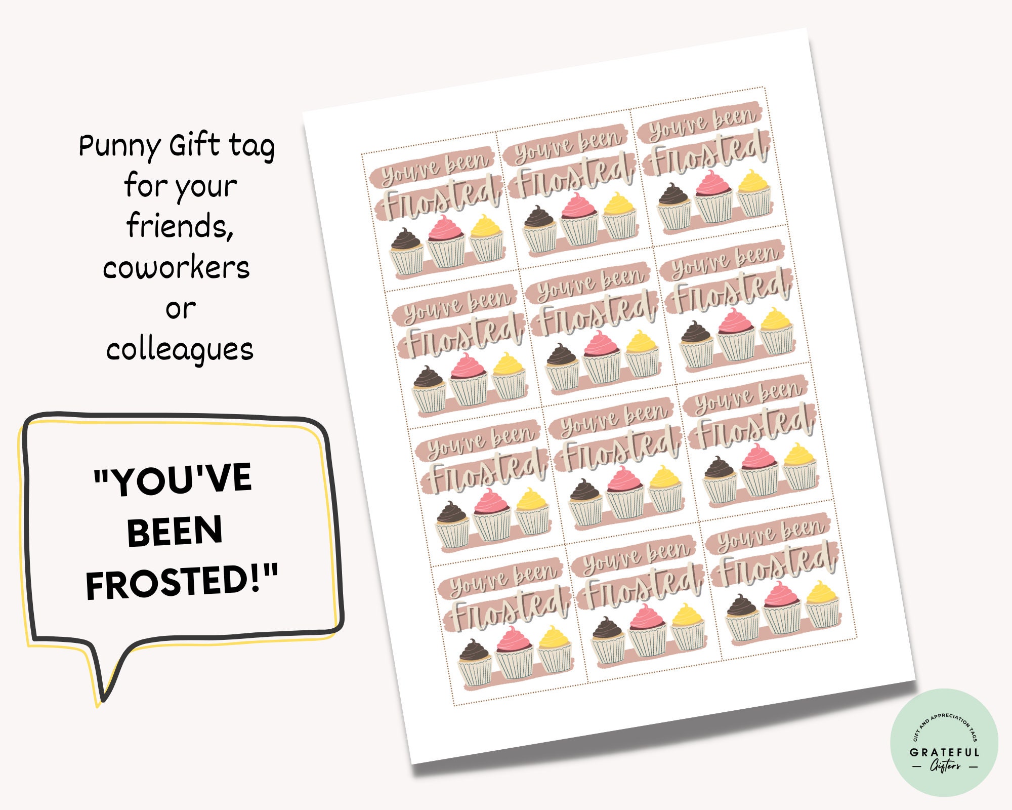 You've Been Frosted Thank You Gift Tag Appreciation for Teachers ...