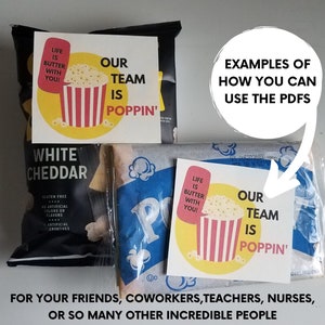 PRINTABLE Our Team is Poppin Gift Tags Popcorn Appreciation for ...