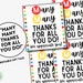 PRINTABLE M&M Gift Tags Many Many Thanks for All You Do Thank You Gift ...