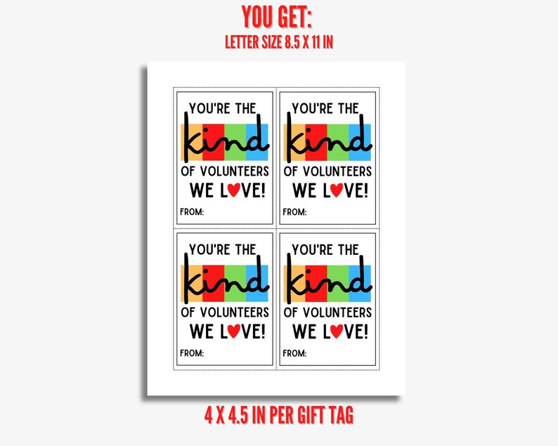 Volunteer Thank You Card Printable – Pair With KIND Bar – Digital ...