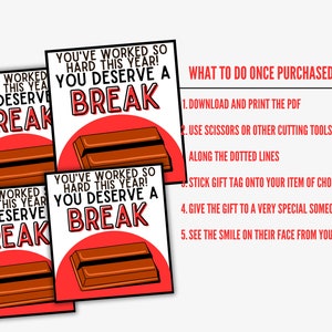 You've Worked Hard This Year You Deserve A Break Thank You Gift Tags ...
