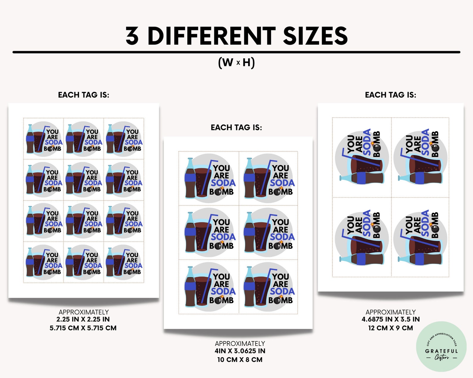 PRINTABLE You Are Soda Bomb Soda Gift Tags Co-worker Gift Simple Thank ...