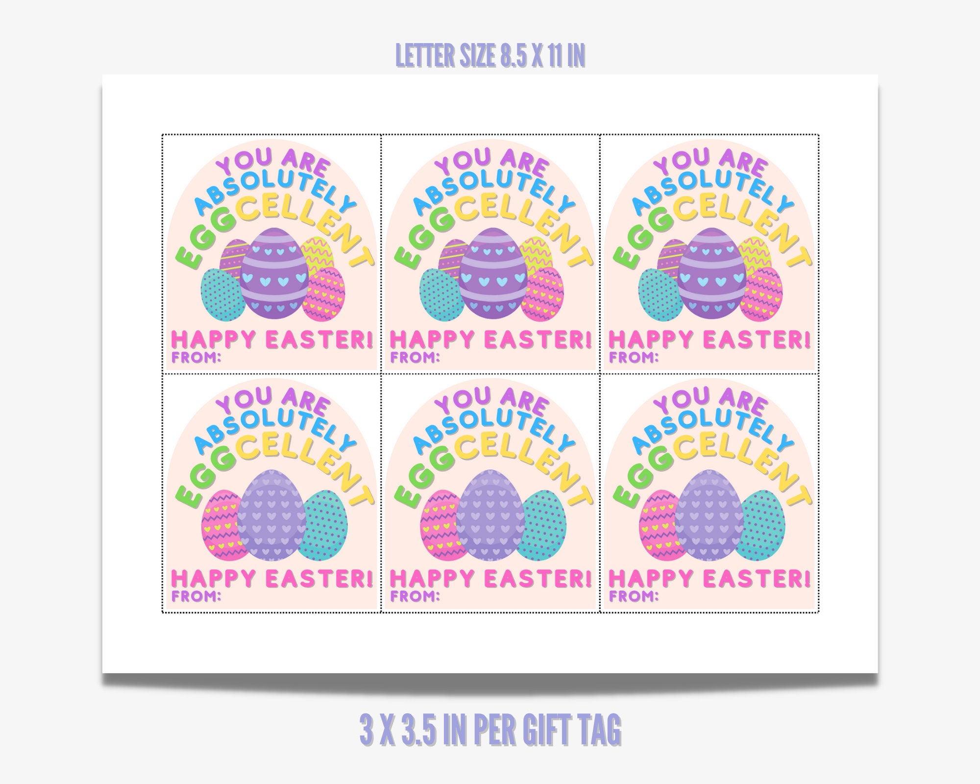 PRINTABLE You Are Absolutely Eggcellent Easter Egg Tags Easter Tags ...