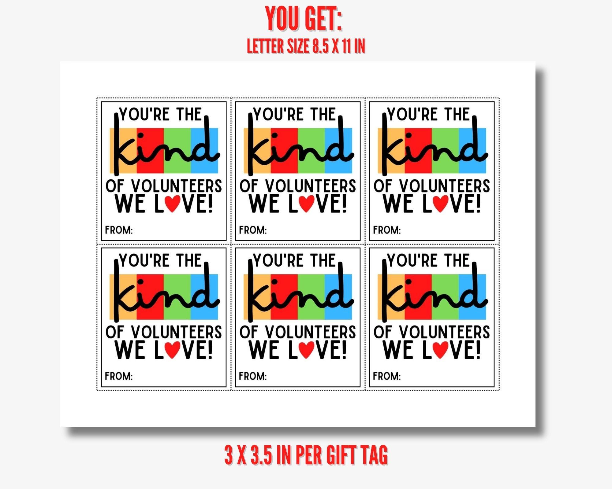 Volunteer Thank You Card Printable – Pair With KIND Bar – Digital ...