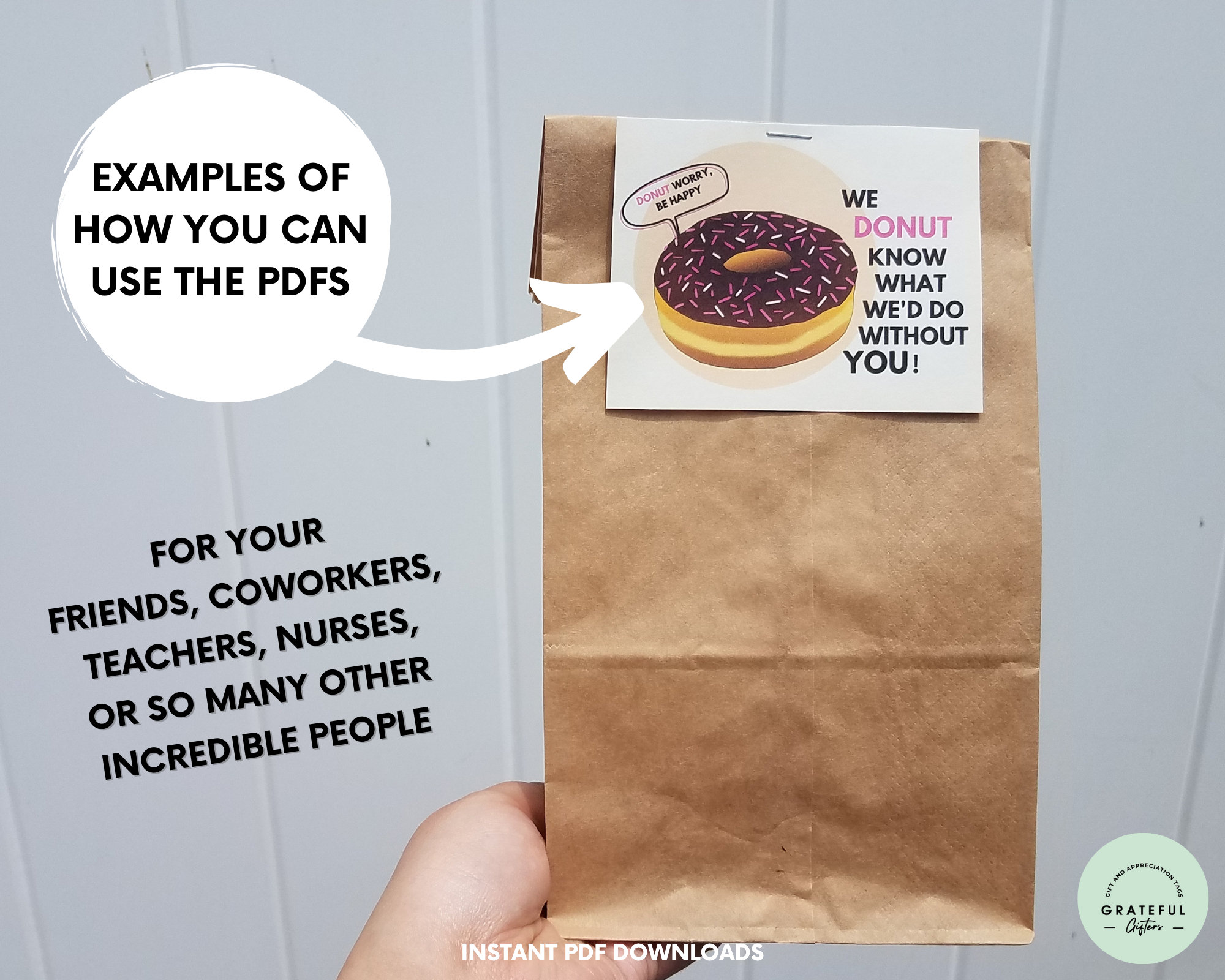 We Donut Know What We'd Do Without You Thank You Gift Tags Donut ...