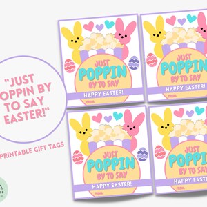 Just POPPIN' BY to Say Happy Easter Popcorn Tags Popcorn Gift Tags ...